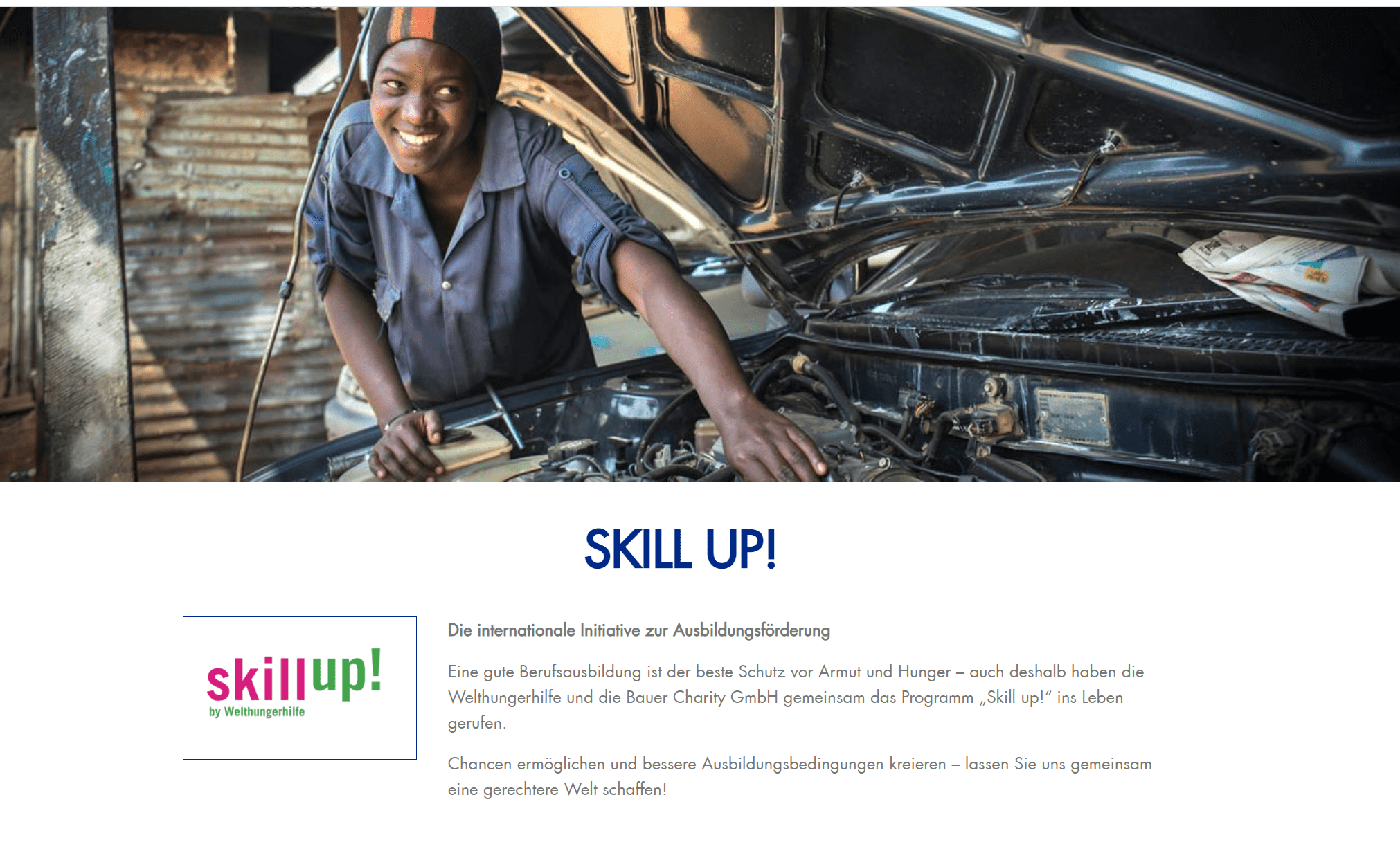 Skill Up! eine Kooperation von Bauer Charity und der Welthungerhilfe ...